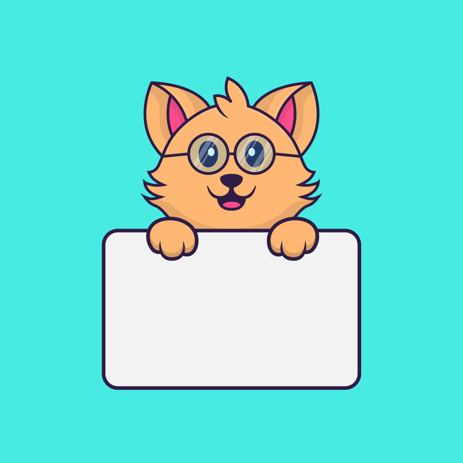 Cute Cat Holding Whiteboard 2951647 Vector Art At Vecteezy