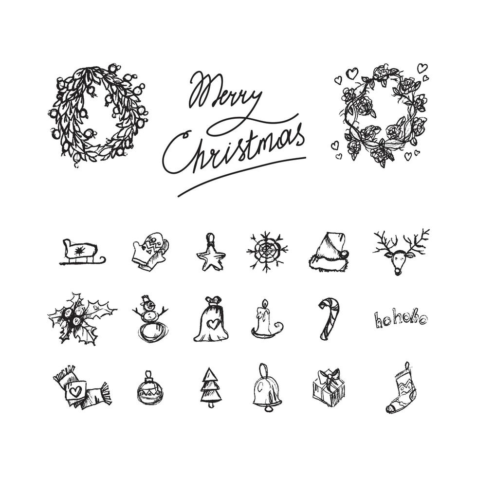 Merry Christmas icons 2953260 Vector Art at Vecteezy