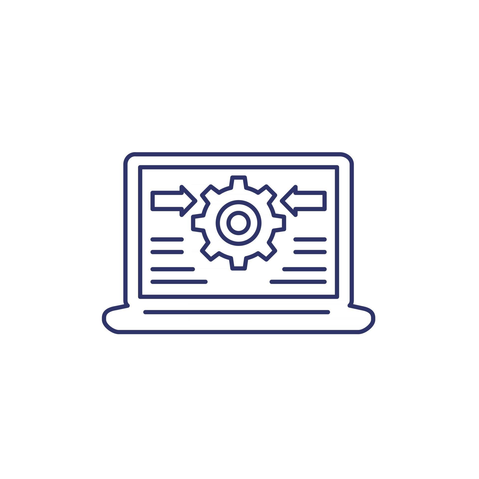 Integration system, computer technology line icon with laptop 2957253 ...