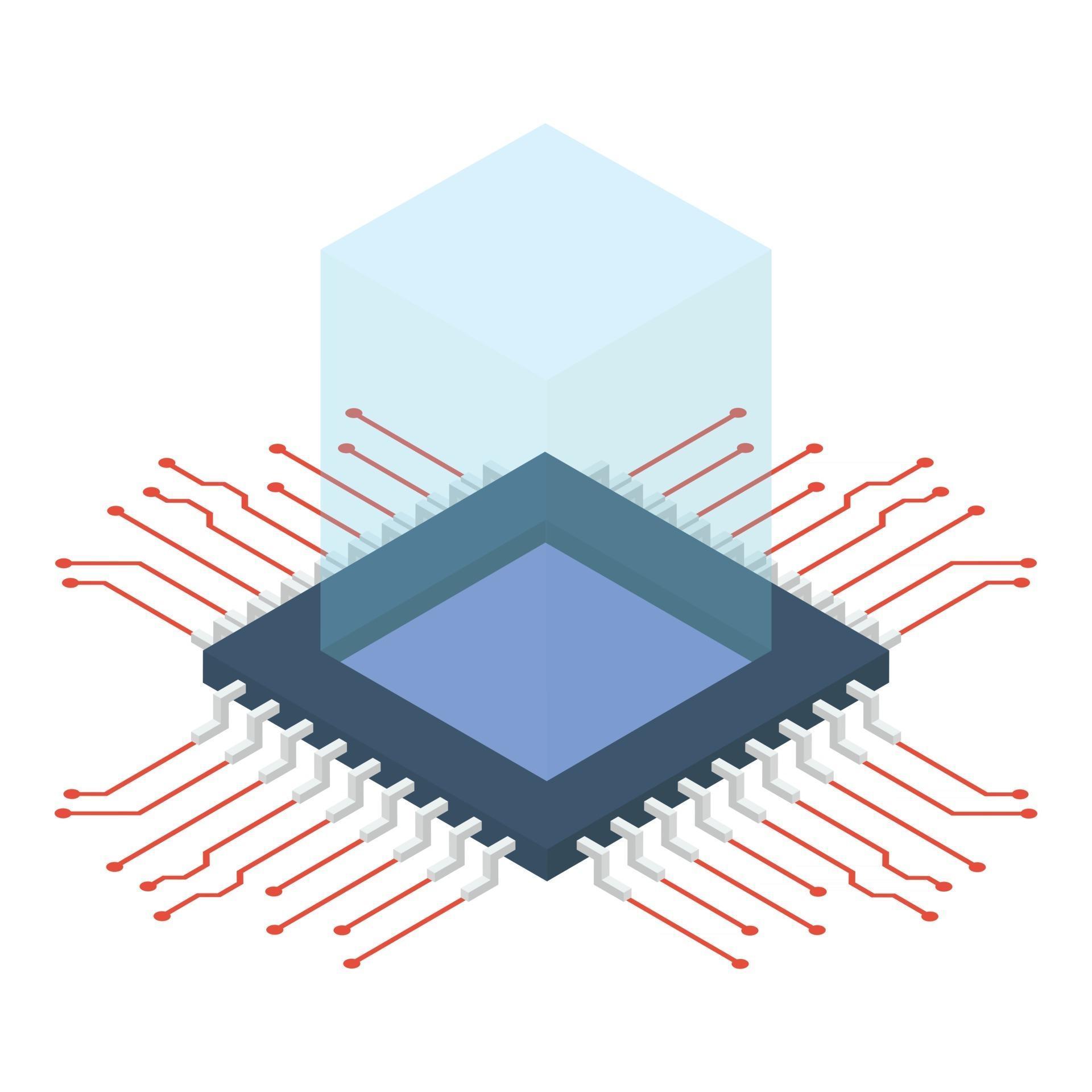 Computer Microprocessor Chip 2963996 Vector Art at Vecteezy