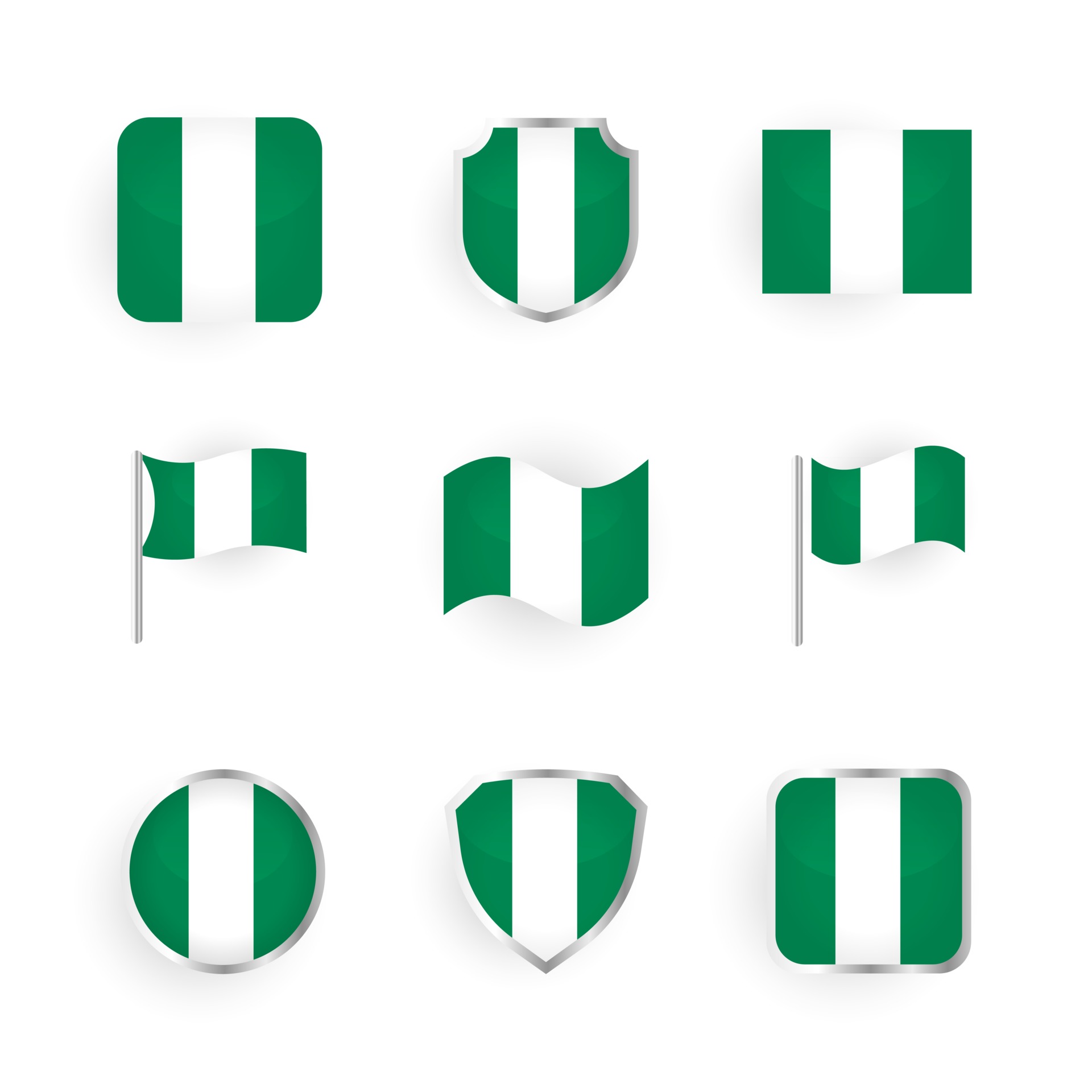 Nigeria Flag Icons Set 2965229 Vector Art at Vecteezy Nigeria Flag Icons Set 2965229 Vector Art at Vecteezy