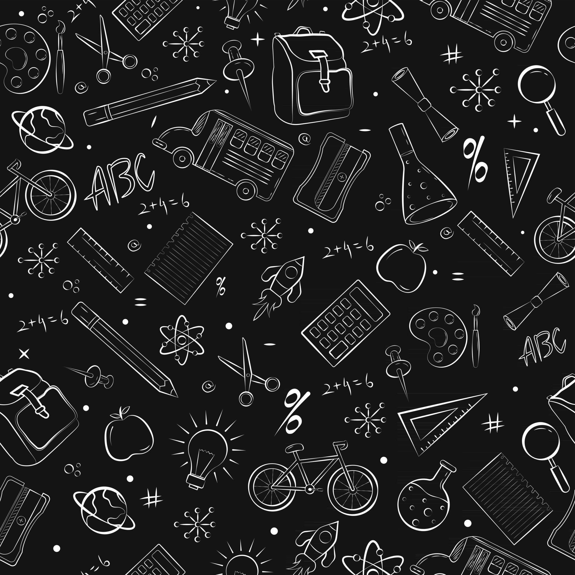 back to school vector seamless black and white pattern 2967556 Vector ... back to school vector seamless black and white pattern 2967556 Vector ...