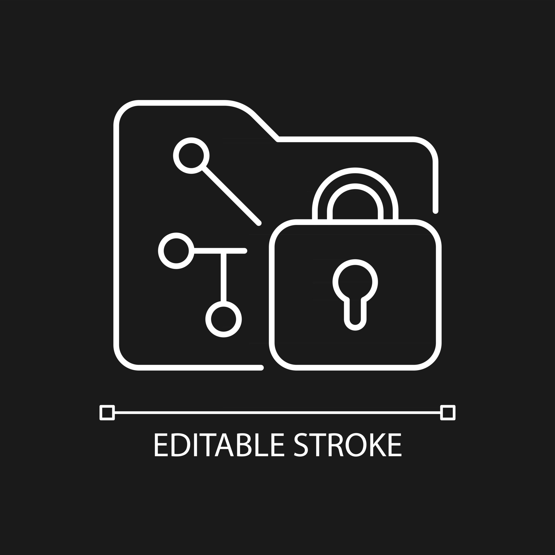 Data encryption white linear icon for dark theme 2970055 Vector Art at ...