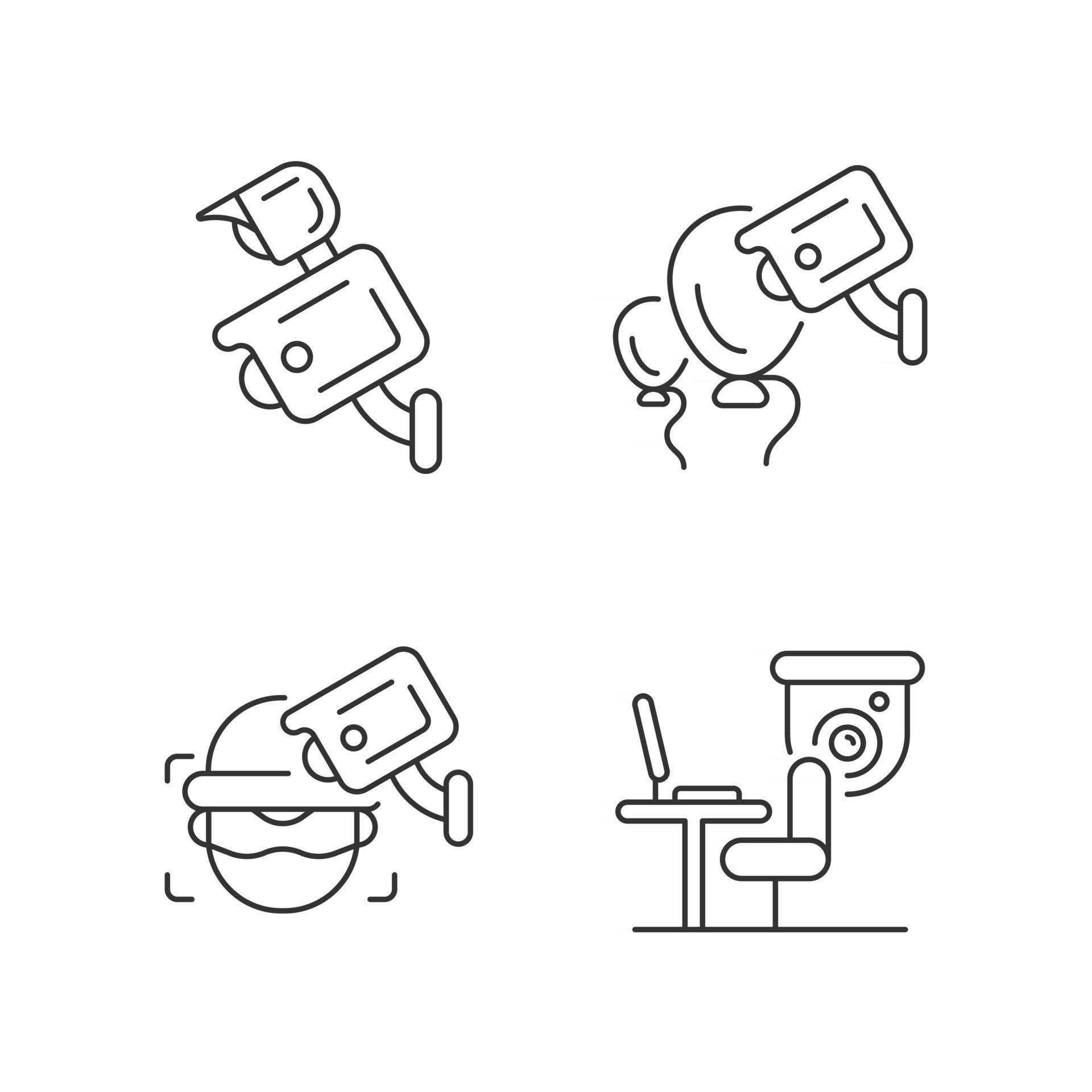 Surveillance management linear icons set 2970088 Vector Art at Vecteezy