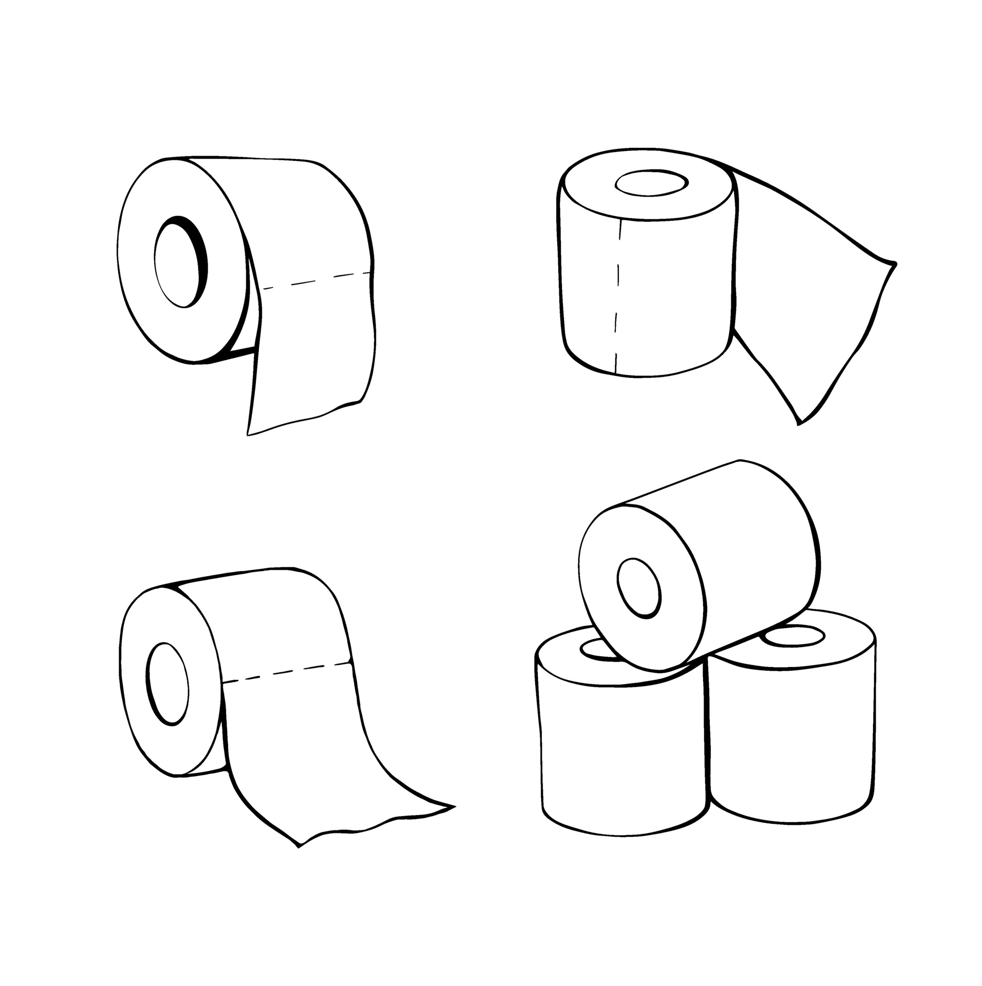Toilet Paper Rolls Hand Drawn Vector Illustration 2970762 Vector Art At Vecteezy