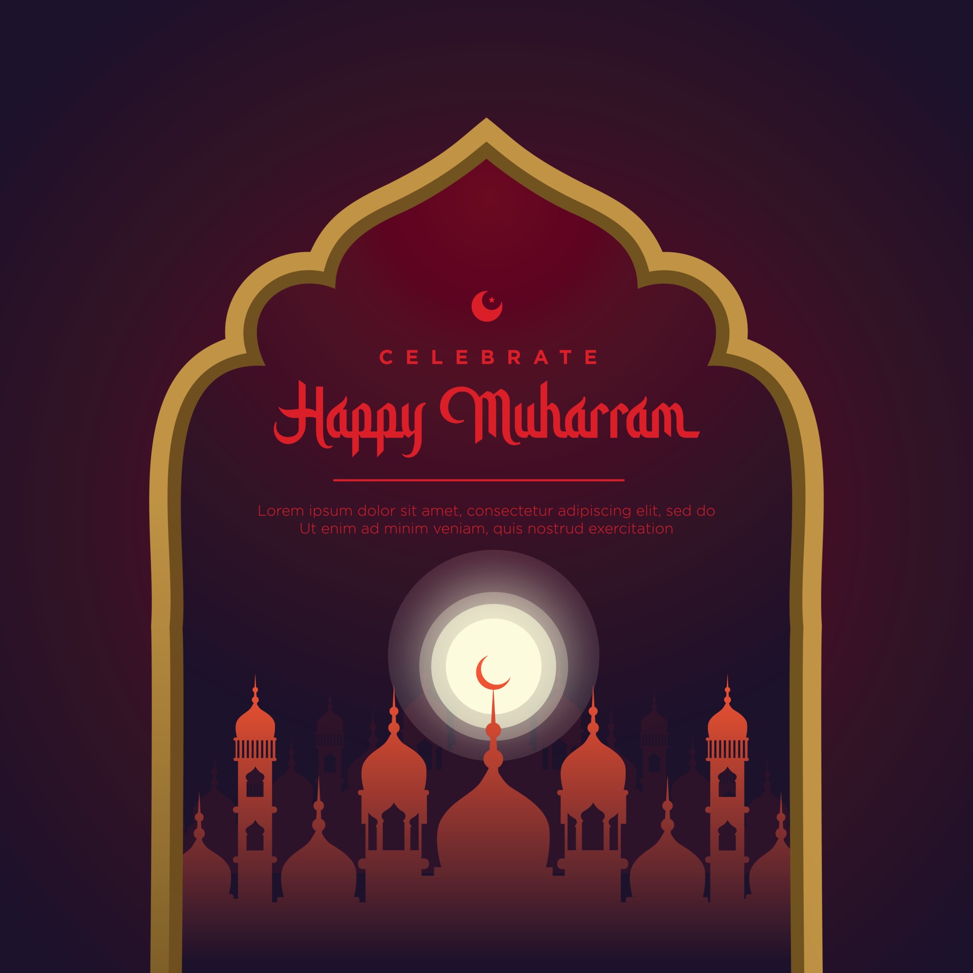 Celebrate Happy Muharram Banner Template Design 2974407 Vector Art At Vecteezy