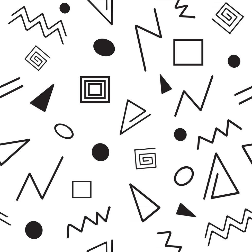 Seamless pattern, various geometric shapes on a white background ...