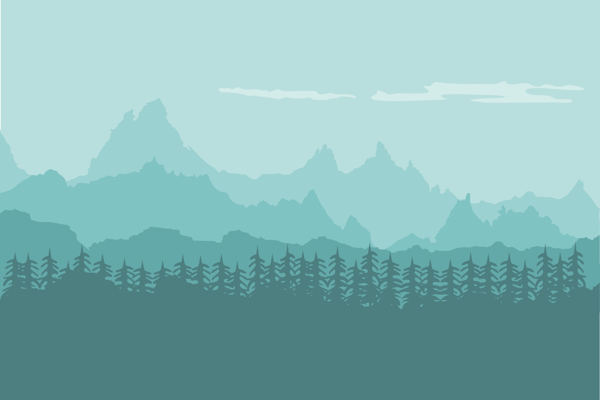 Landscape background of mountains with forest 2979231 Vector Art at ...