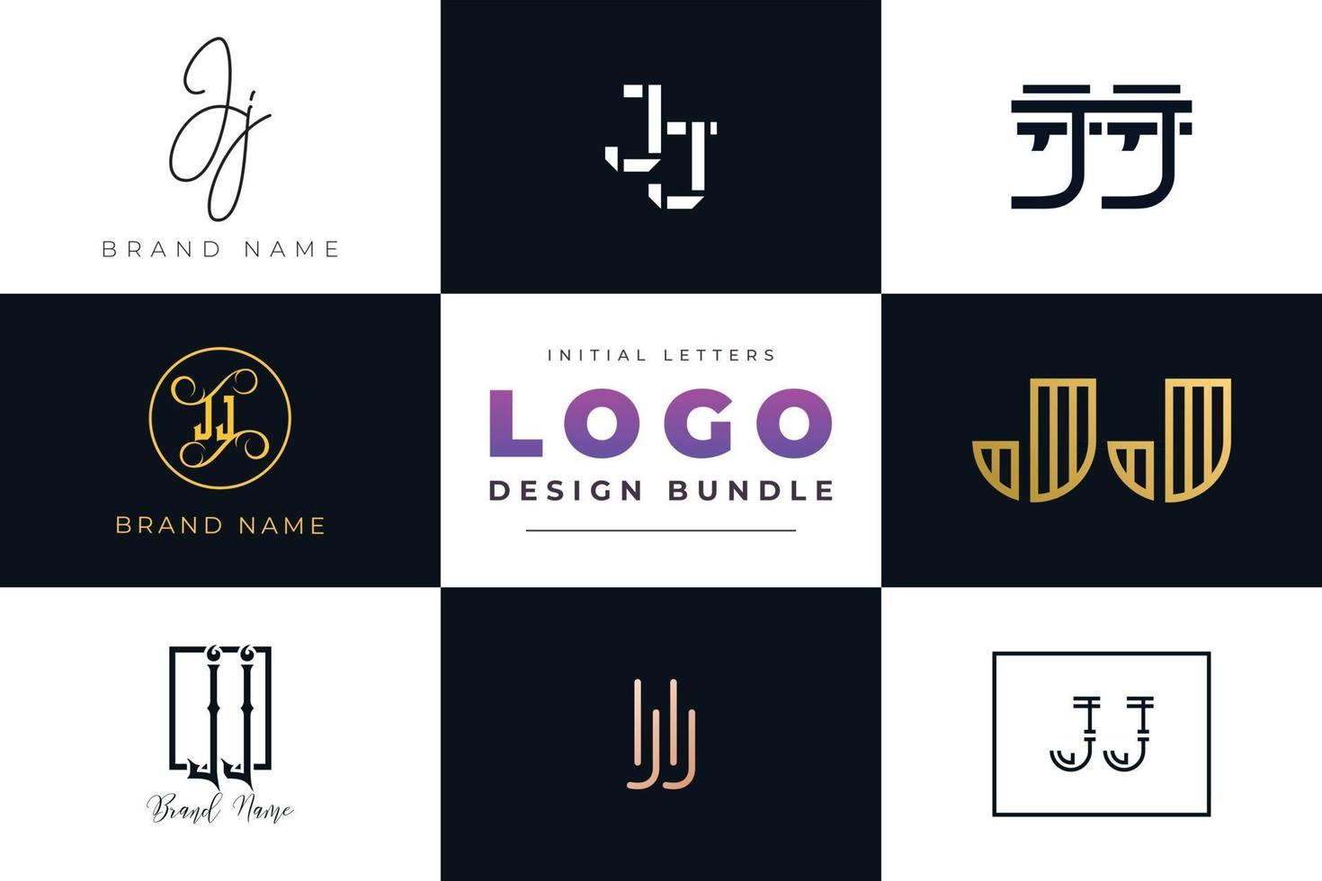 Set of collection Initial Letters JJ Logo Design. 2979697 Vector Art at Vecteezy
