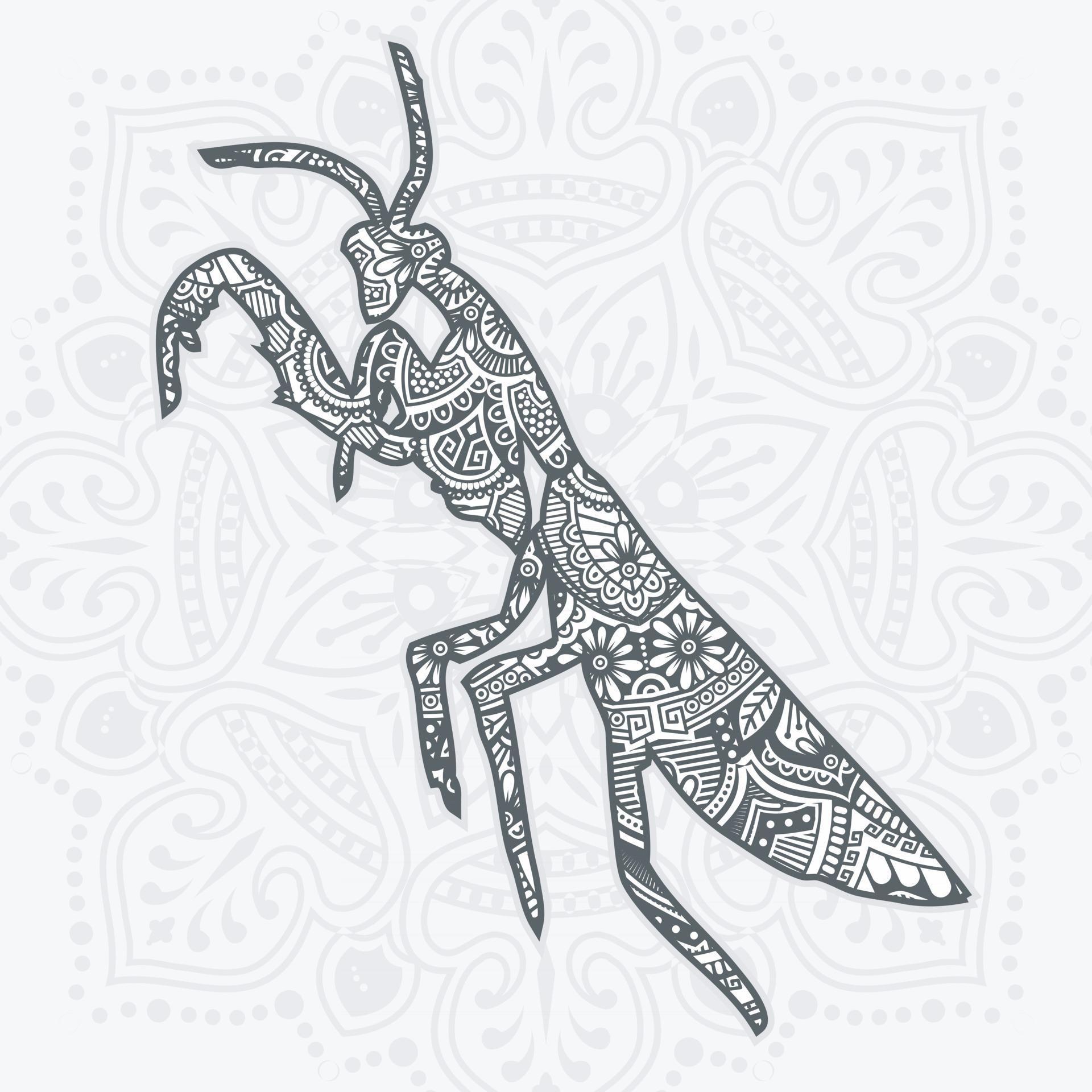 Mantis Mandala Vintage Decorative Elements Vector Illustration 2979807 Vector Art At Vecteezy