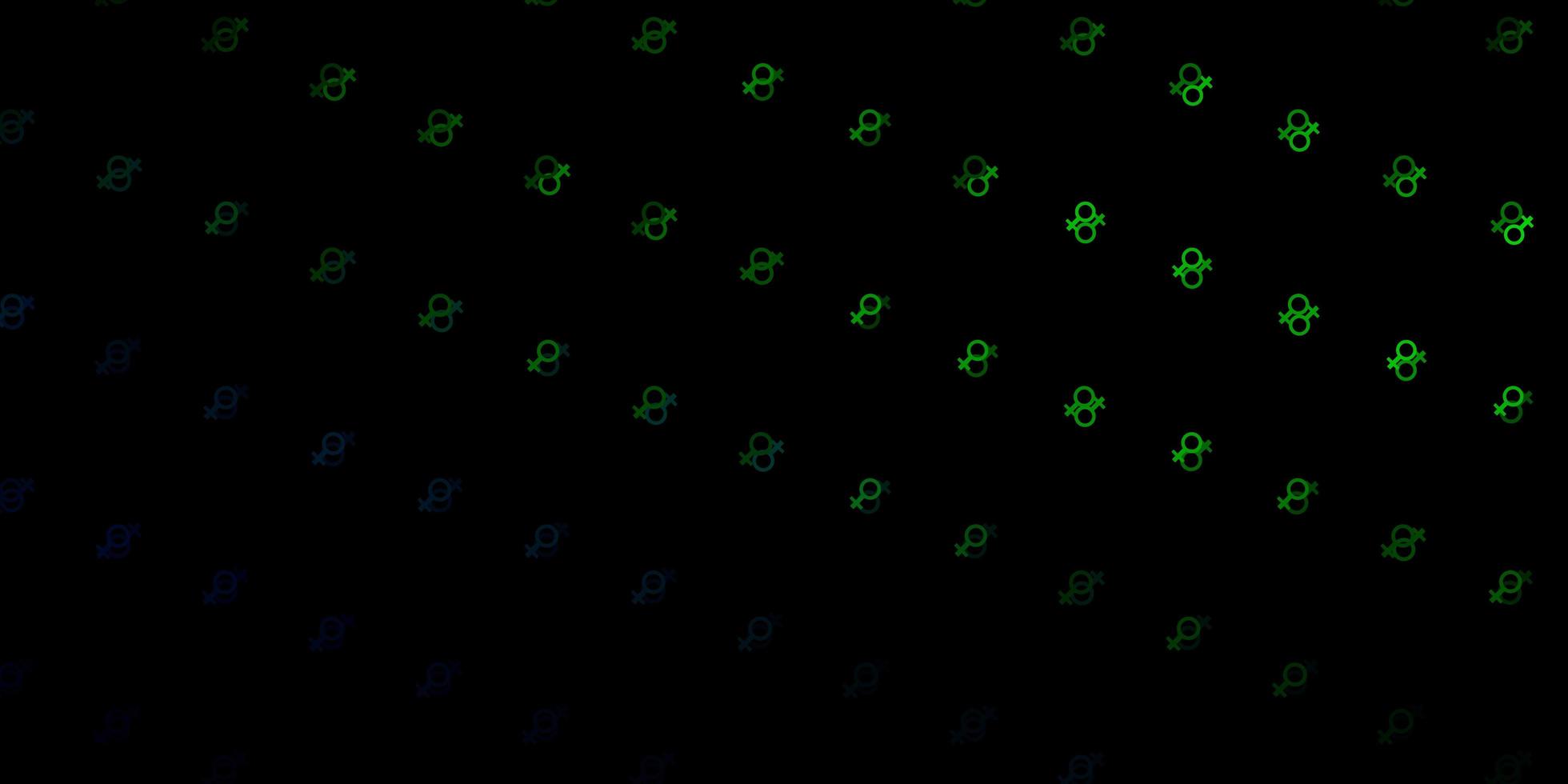 Dark Green Vector Pattern With Feminism Elements 2986165 Vector Art At