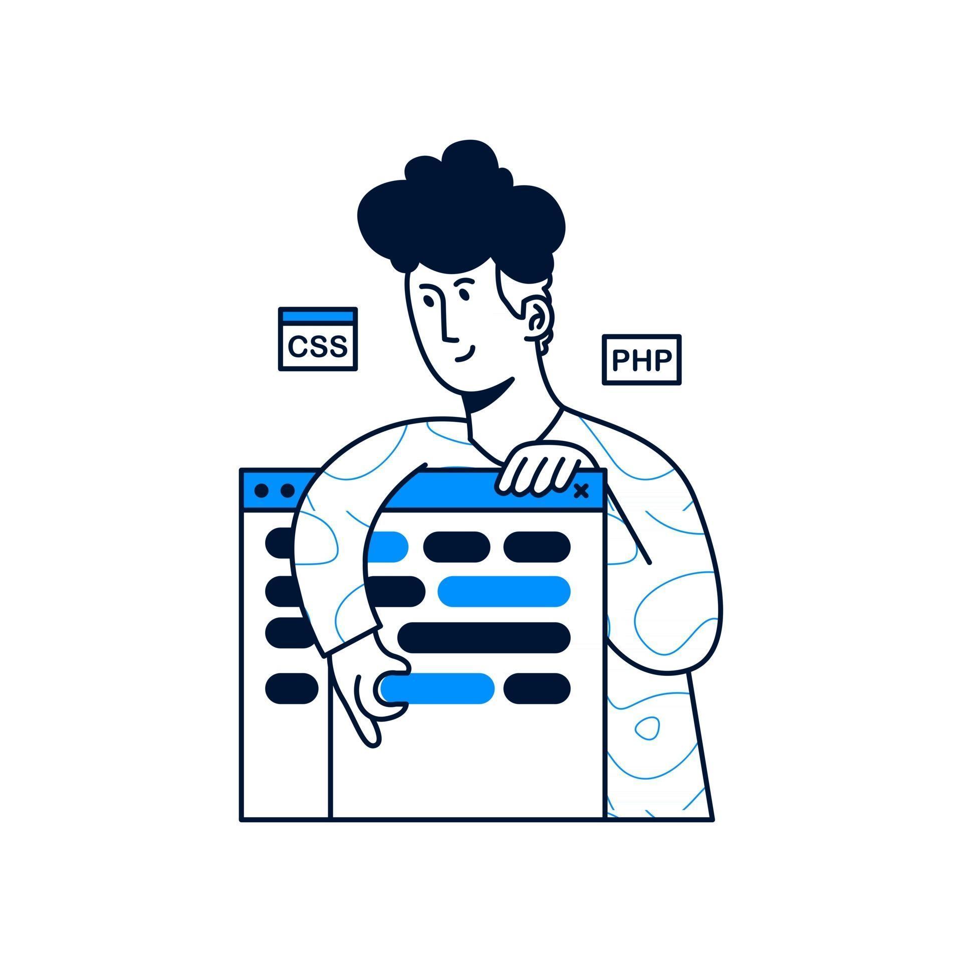 A man working development web coding and apps 2993860 Vector Art at ...