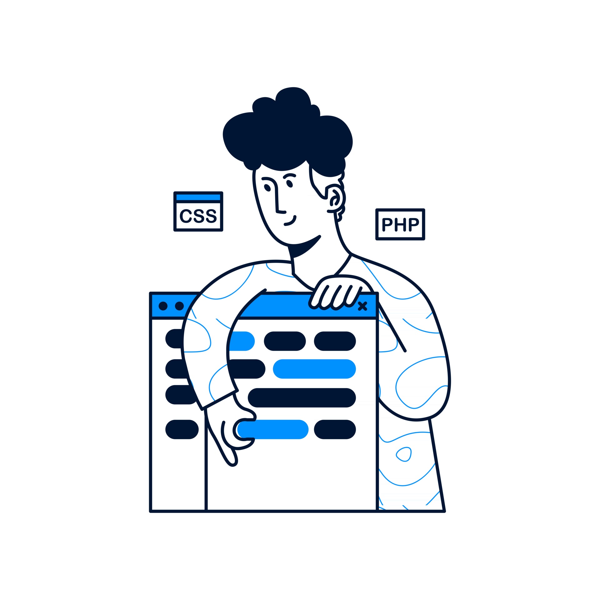 A man working development web coding and apps 2993860 Vector Art at ...