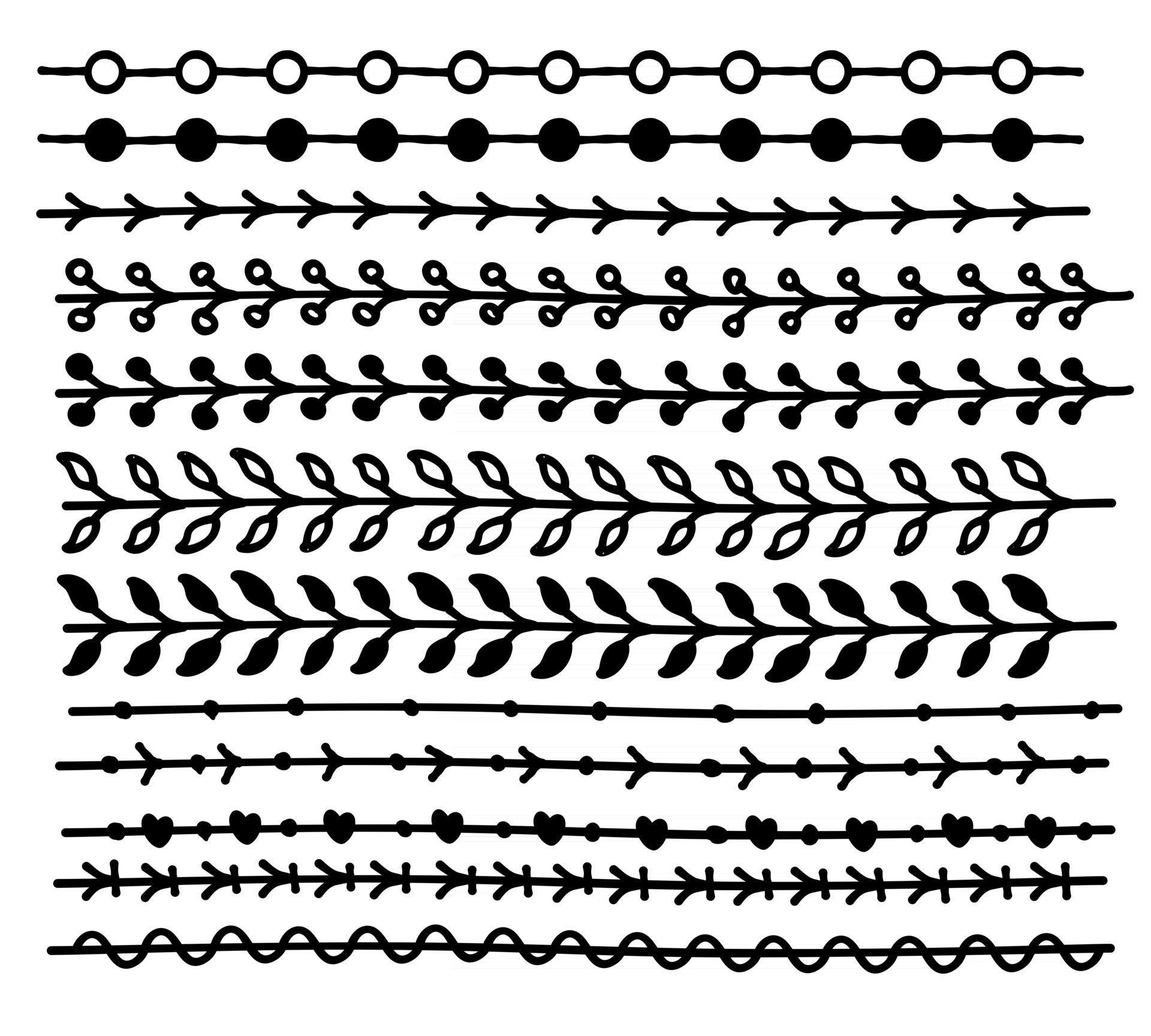 Hand Drawn Vector Line Border Set and Scribble Design Element 2996327 ...