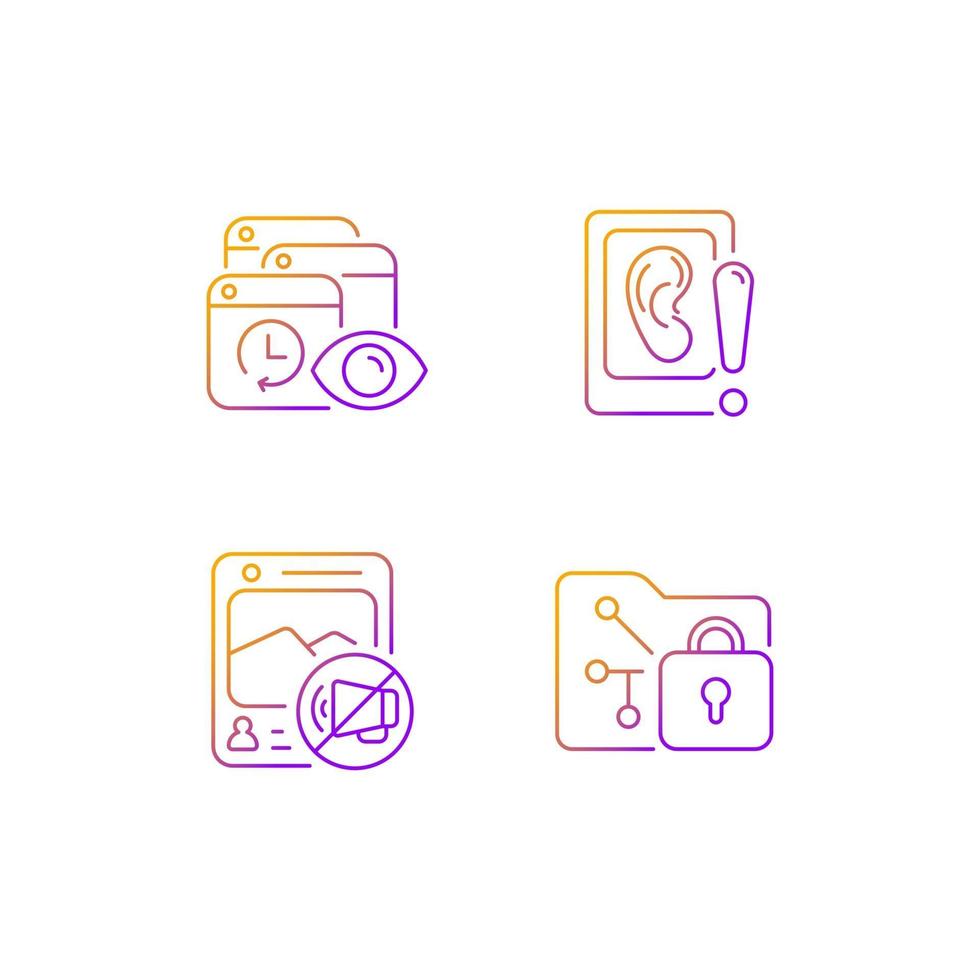 Computer Activity Monitoring Gradient Linear Vector Icons Set 2996896 Vector Art At Vecteezy