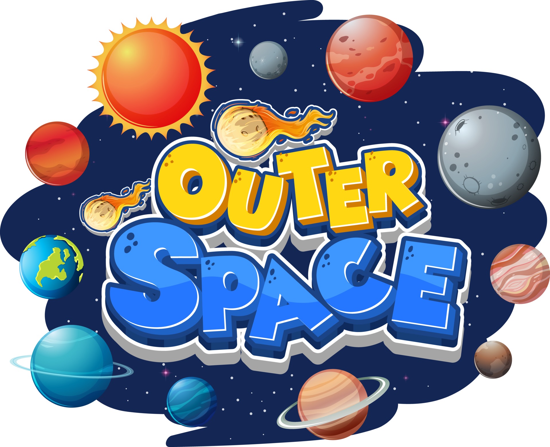 Outer Space Logo With Many Planets 2997342 Vector Art At Vecteezy