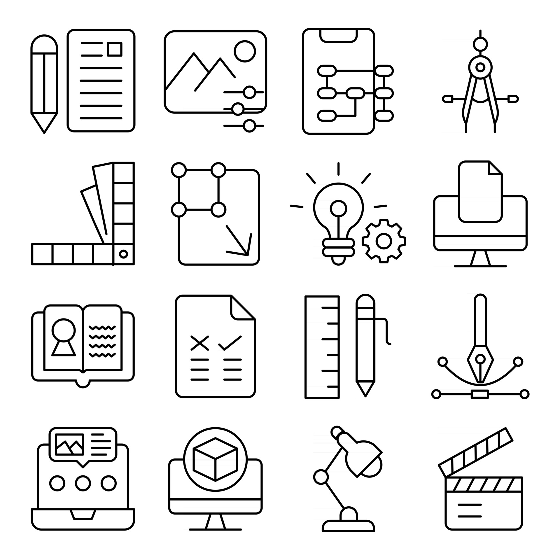 Pack of Photography and Document Linear Icons 3001198 Vector Art at ...