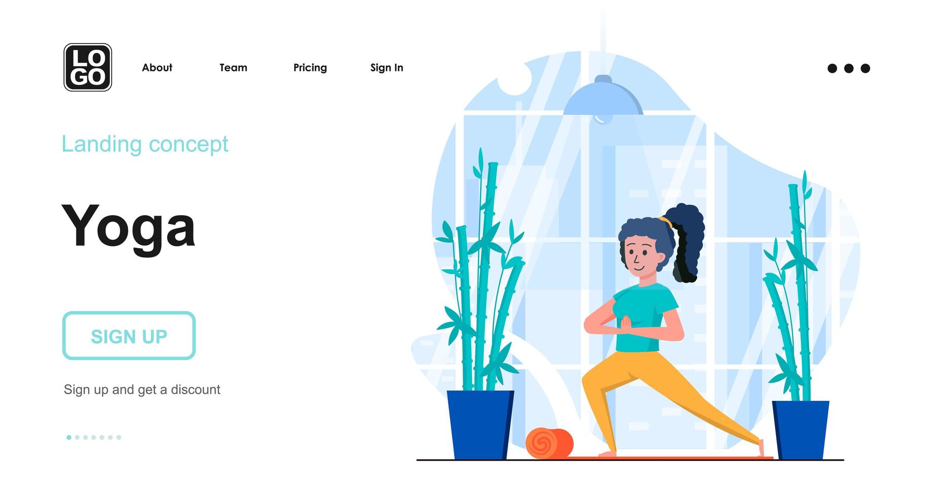 Yoga web concept landing page template 3008663 Vector Art at Vecteezy