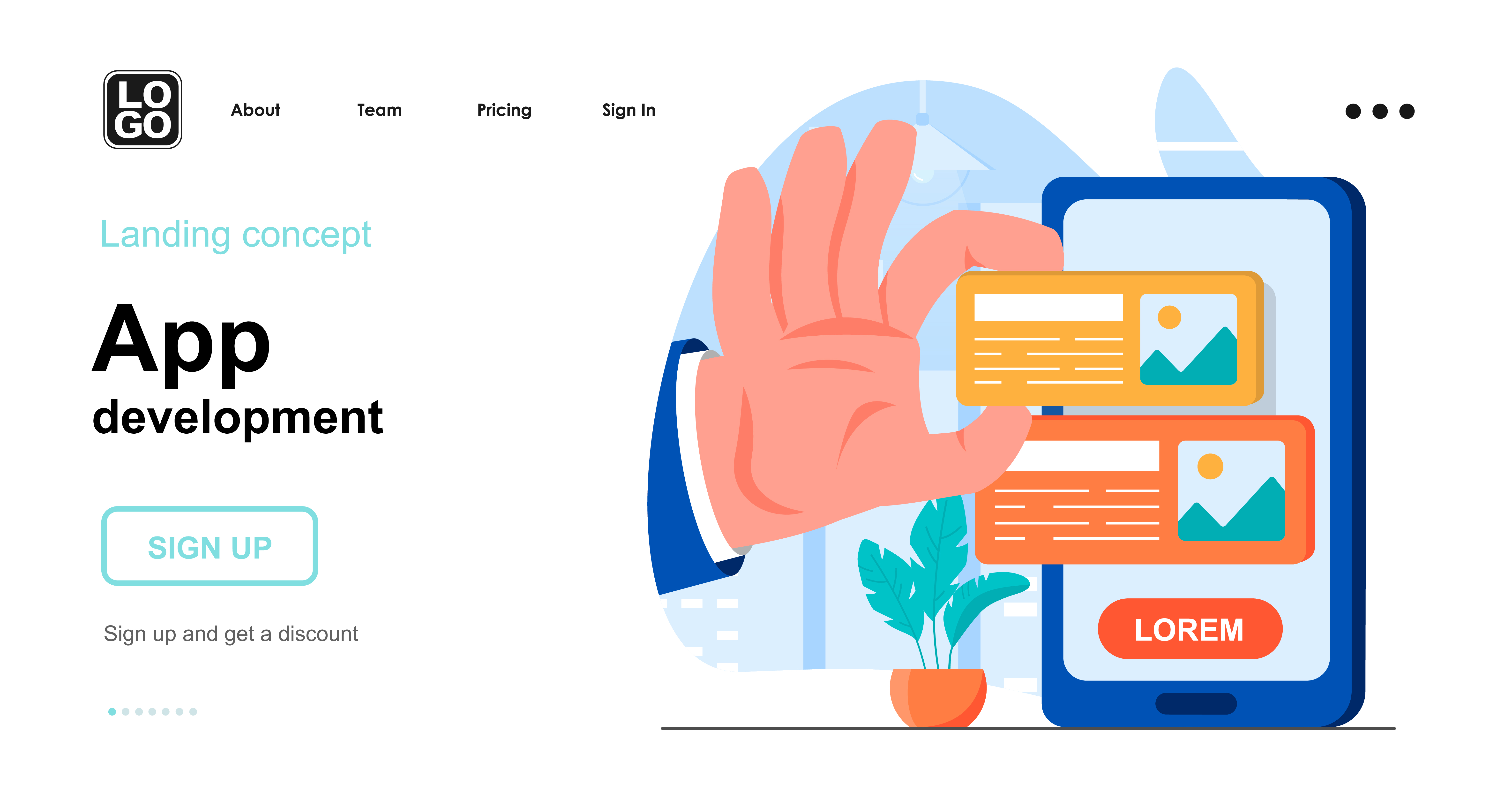App development web concept landing page template 3008690 Vector Art at ...