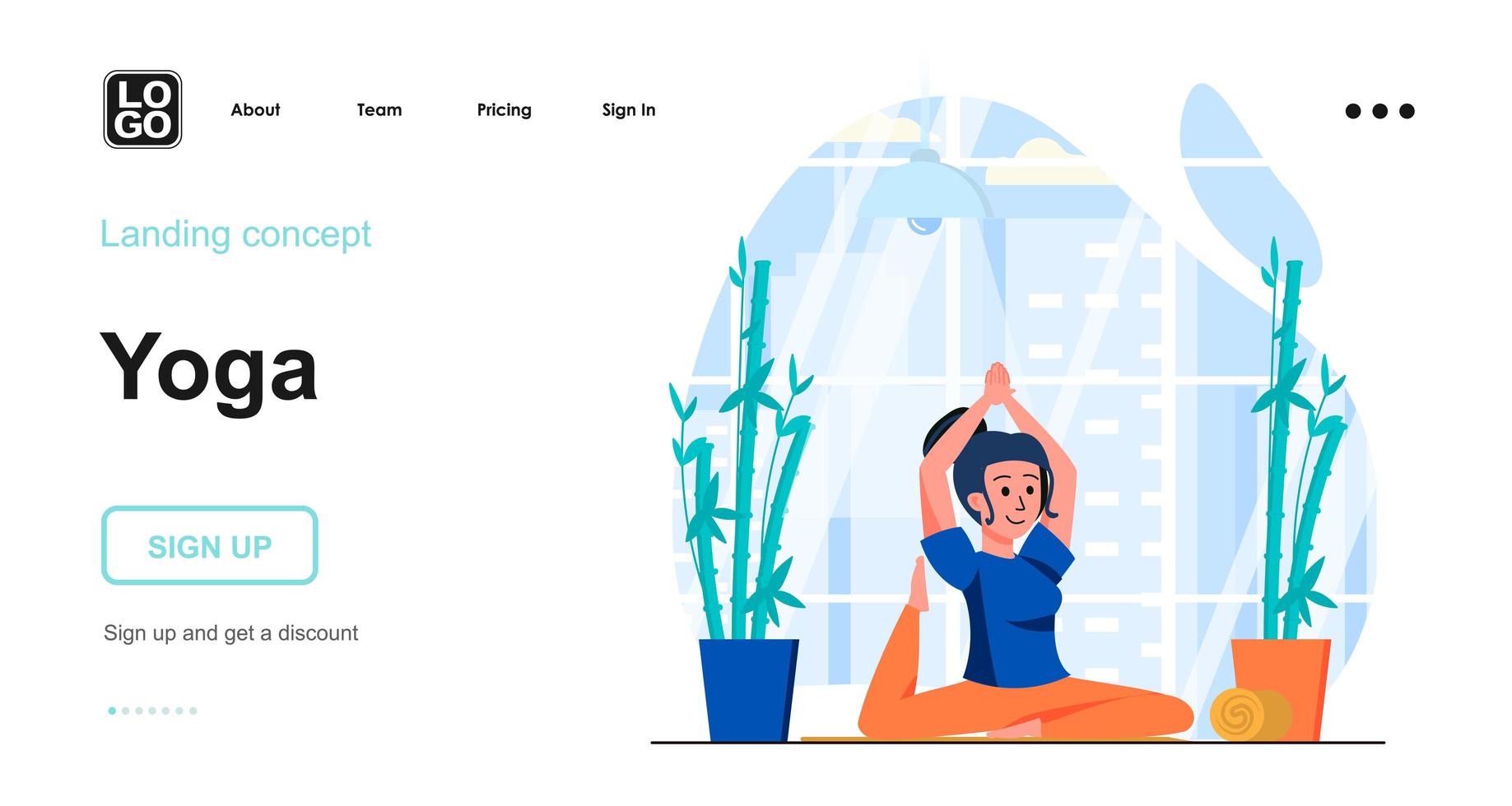 Yoga web concept landing page template 3008691 Vector Art at Vecteezy