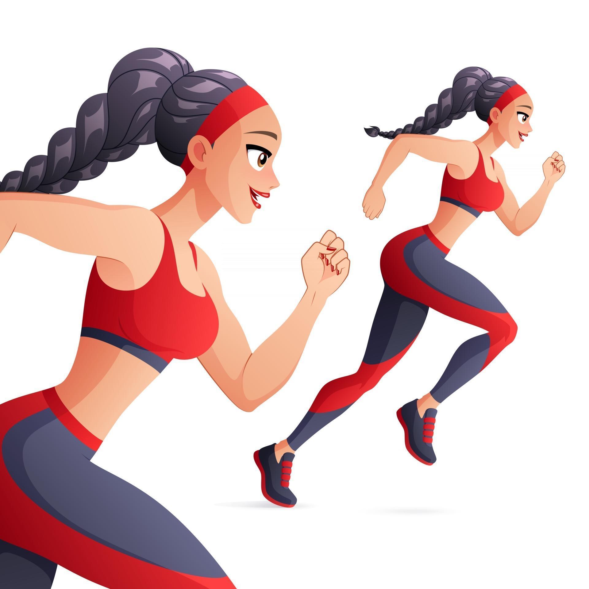 Beautiful athletic woman running vector illustration 3015127 Vector Art ...