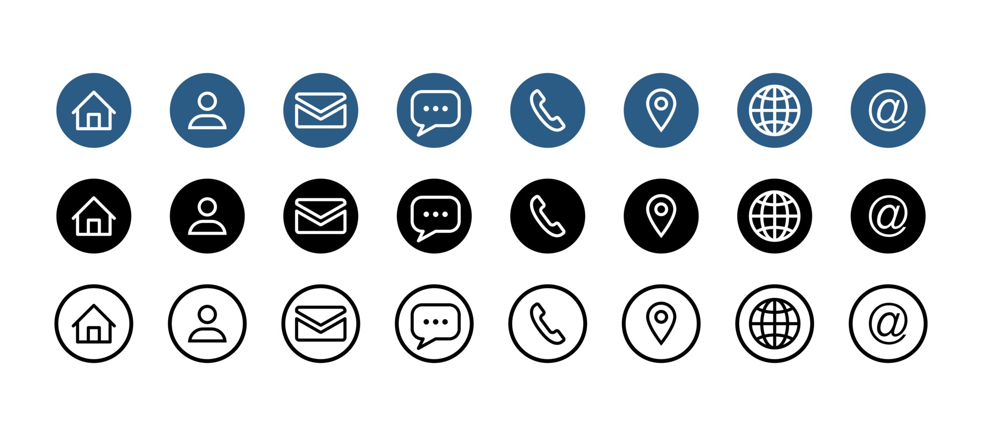 Business Contact And Communication Icon Set Free Vector 3015684 Vector Art At Vecteezy