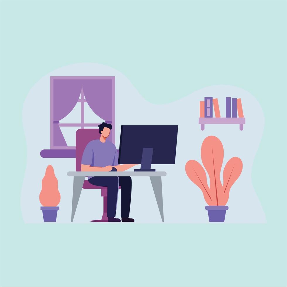 people work from home vector illustration 3016372 Vector Art at Vecteezy