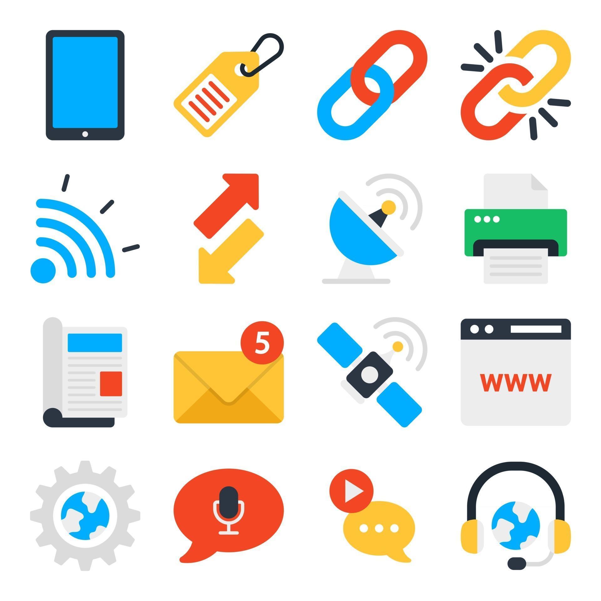 Pack of Communication and Data Flat Icons 3017288 Vector Art at Vecteezy
