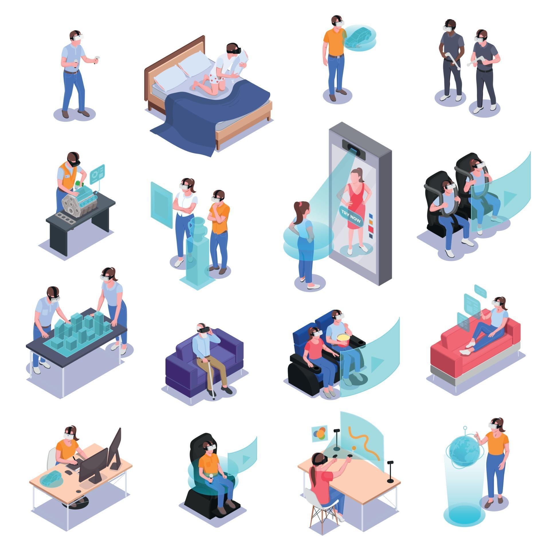 Virtual Augmented Reality Set Vector Illustration 3020215 Vector Art at ... Virtual Augmented Reality Set Vector Illustration 3020215 Vector Art at ...