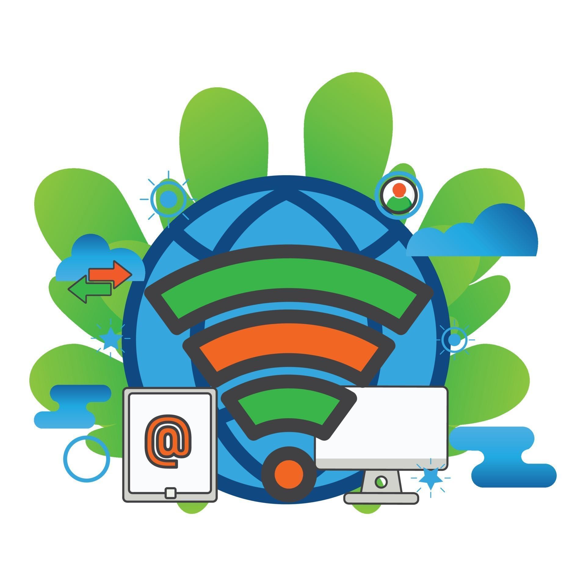 Wireless Connection Illustration Flat Vector Icon 3021011 Vector Art