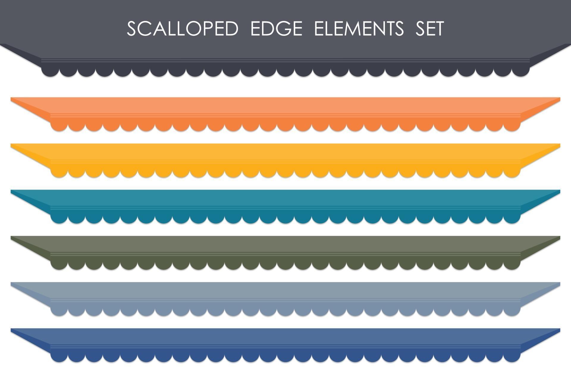 Abstract set of market scalloped tag design color element. 3021611 ...