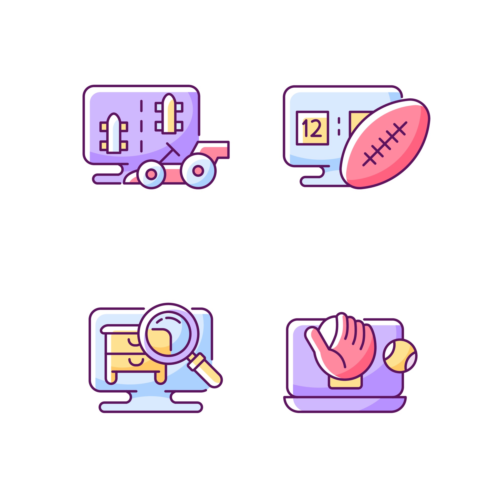 Sport simulators types RGB color icons set 3022076 Vector Art at Vecteezy Sport simulators types RGB color icons set 3022076 Vector Art at Vecteezy