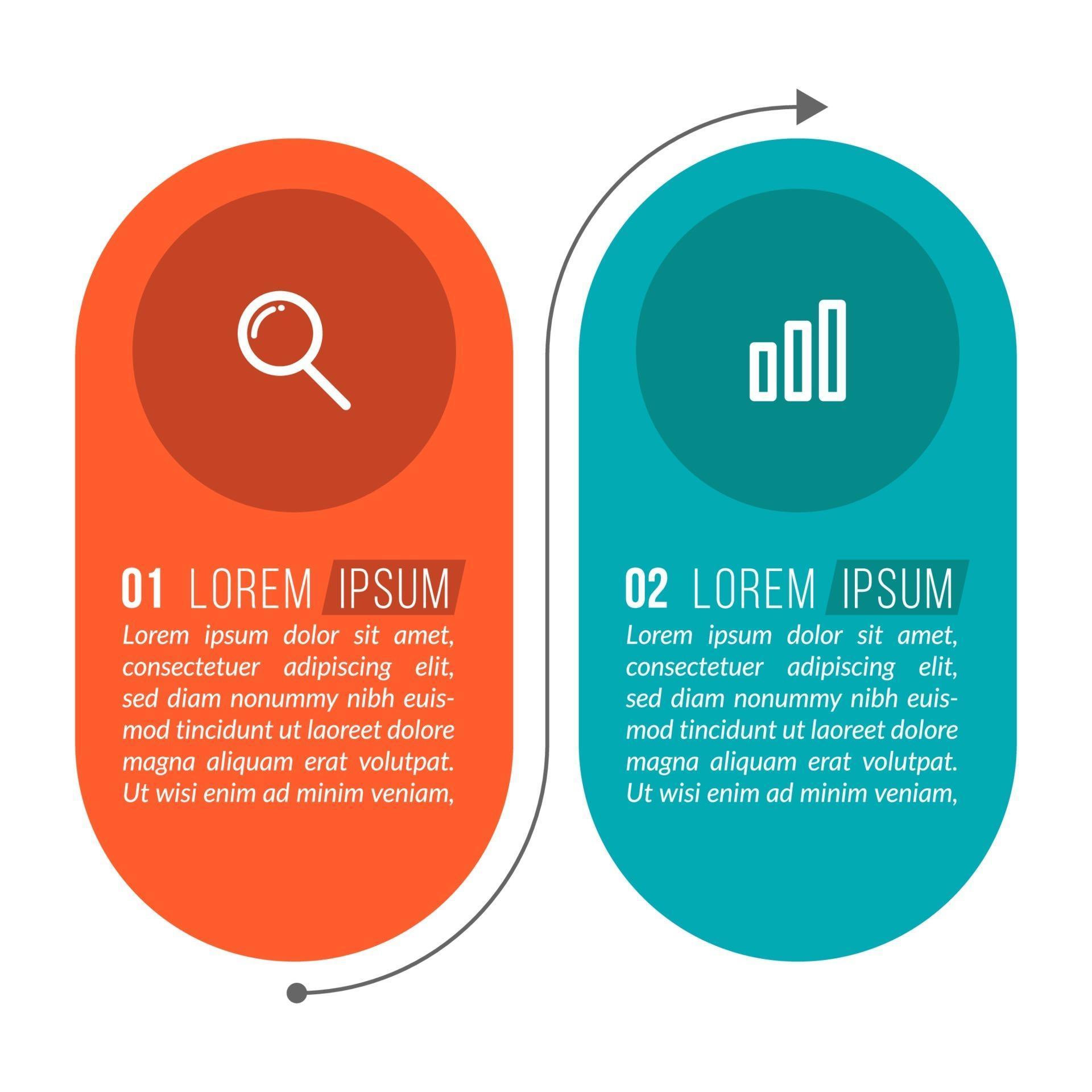 Business Infographic Template with 2 Steps 3032518 Vector Art at Vecteezy