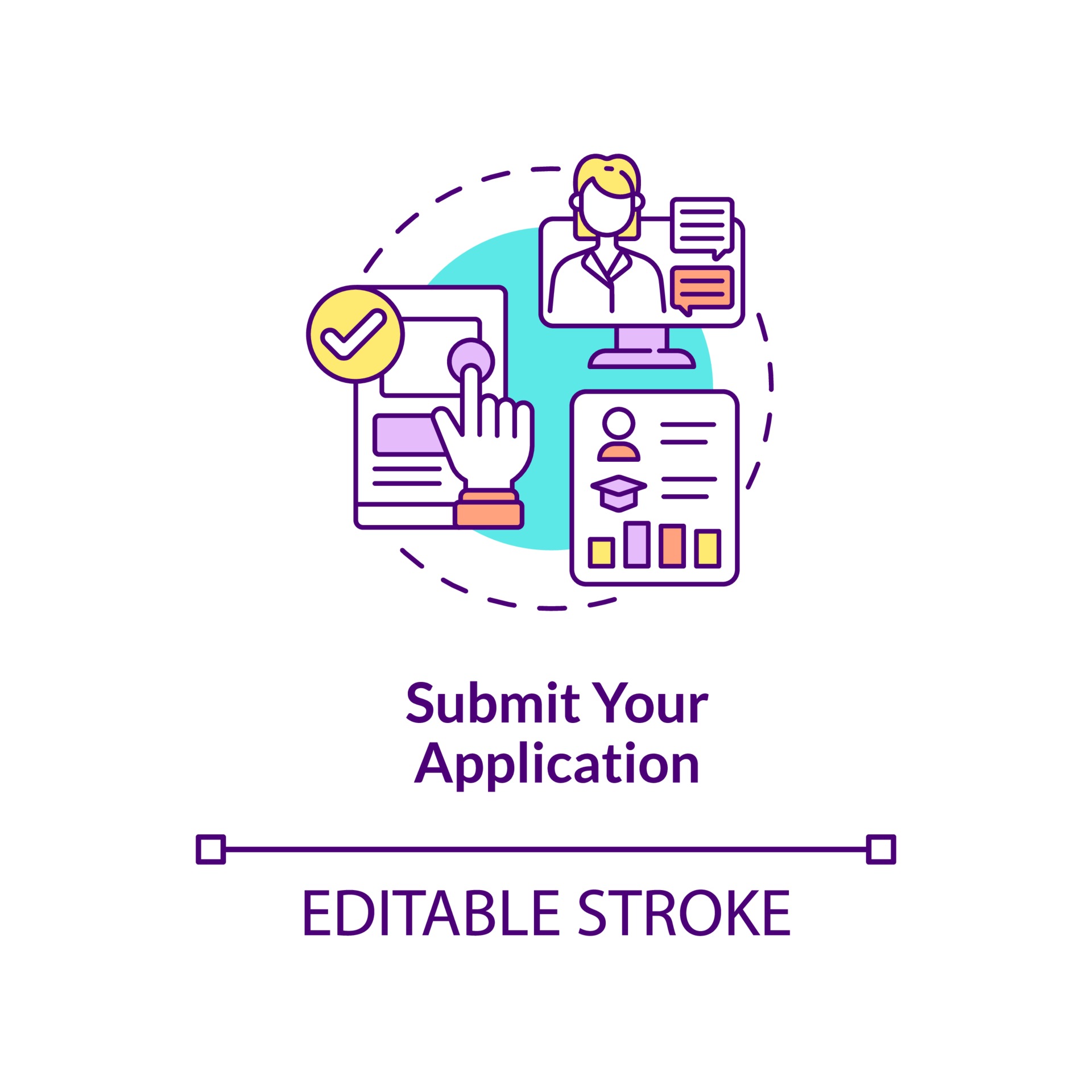 Submit application concept icon 3038472 Vector Art at Vecteezy