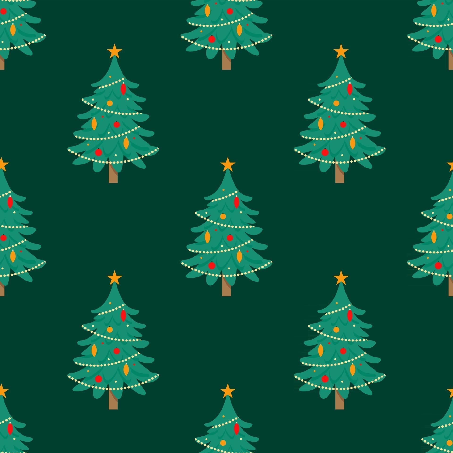 Decorated Christmas Trees Seamless Repeat Pattern 3053062 Vector Art at ...