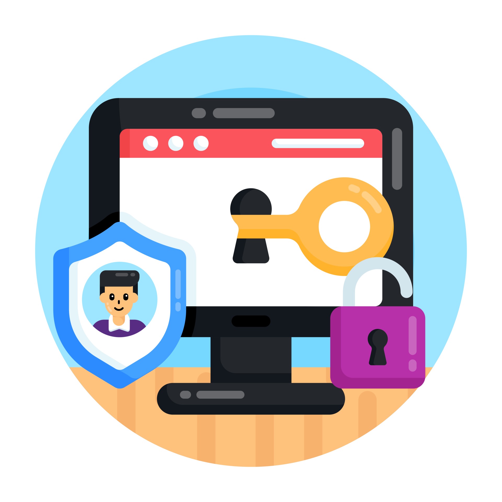 Secure Web Access 3058567 Vector Art at Vecteezy