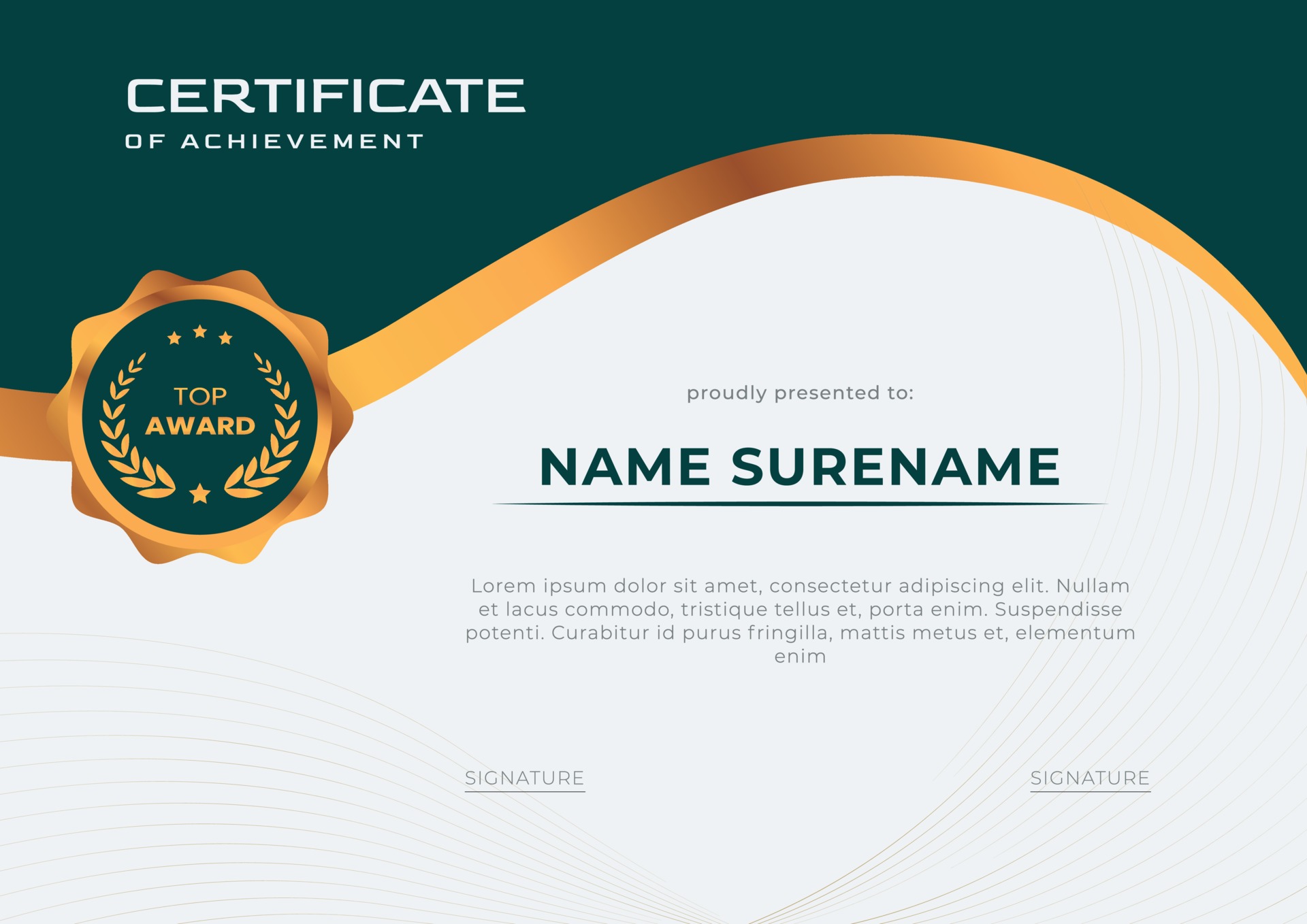 elegant green and gold certificate of achievement template 3061263 ... elegant green and gold certificate of achievement template 3061263 ...