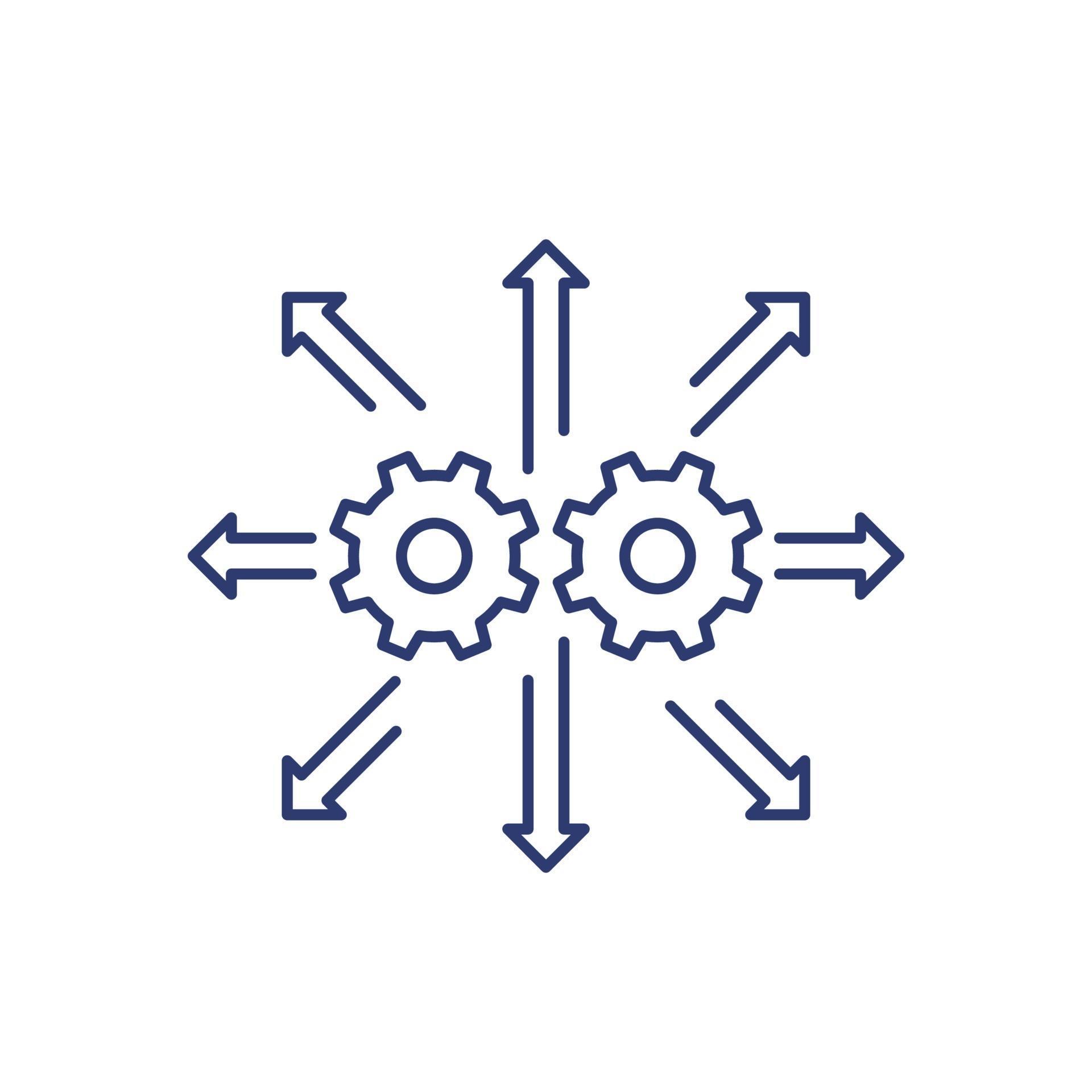 automation and integration line icon on white 3062543 Vector Art at ...
