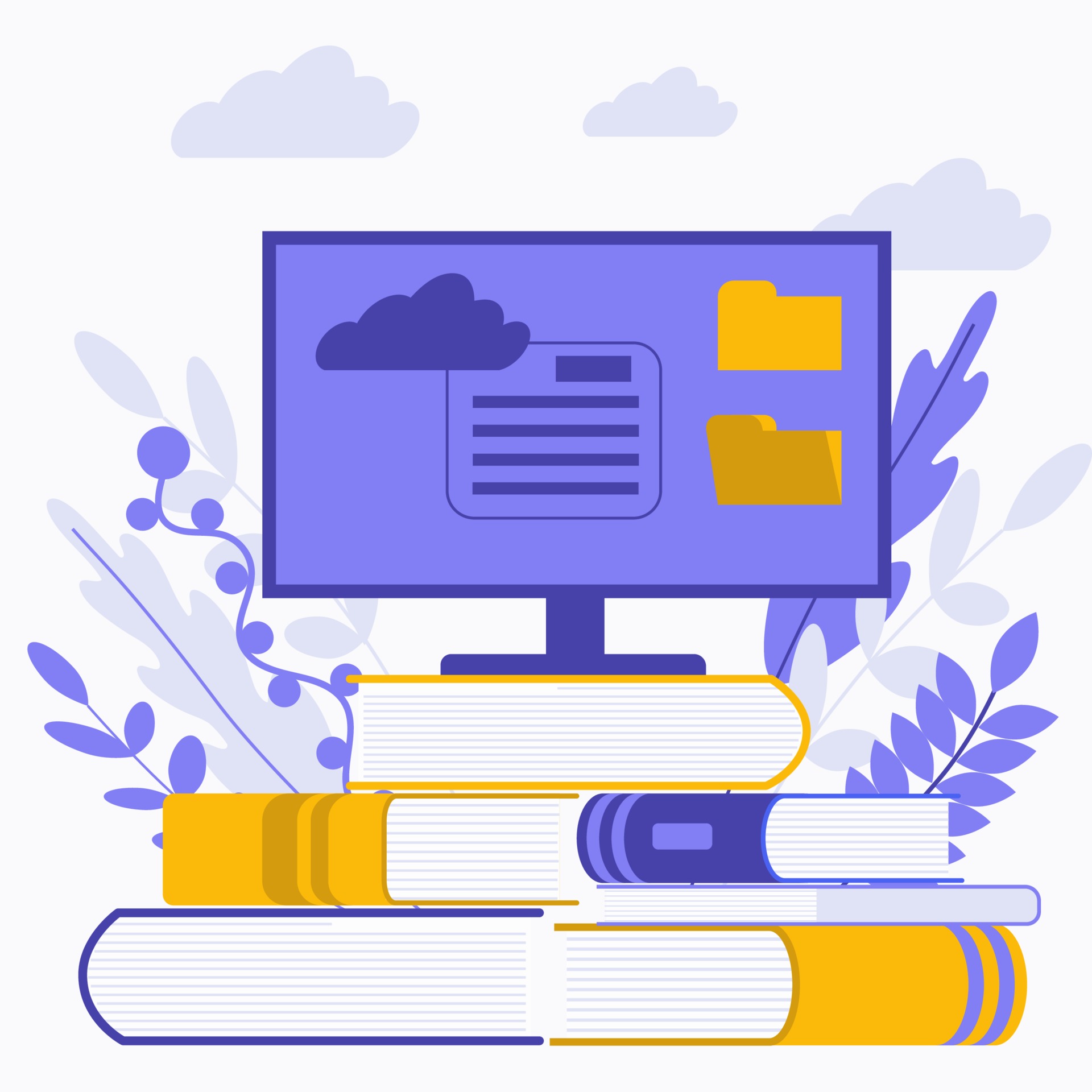 Computer monitor on a stack of books. Reading literature, 3063212 ...