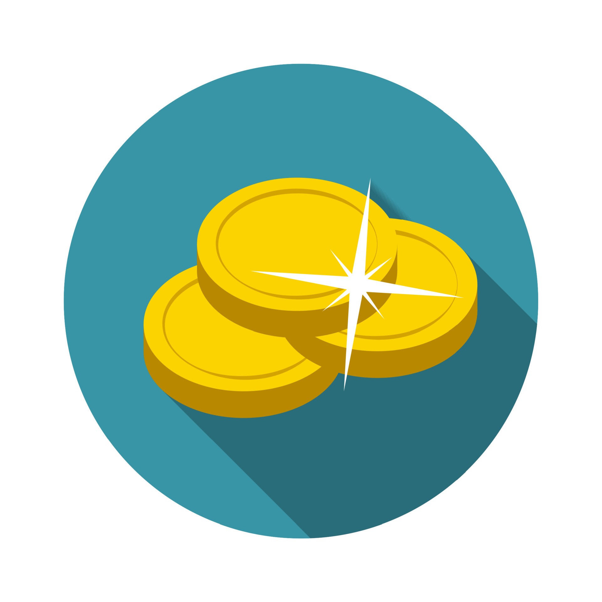 Flat Design Concept Vector Coin Illustration With Long Shadow. 3065084 ... Flat Design Concept Vector Coin Illustration With Long Shadow. 3065084 ...