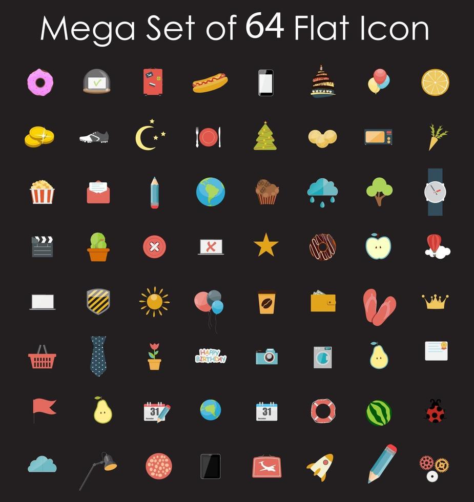 Set of Flat Design Icons Vector Illustration. 3065250 Vector Art at ...