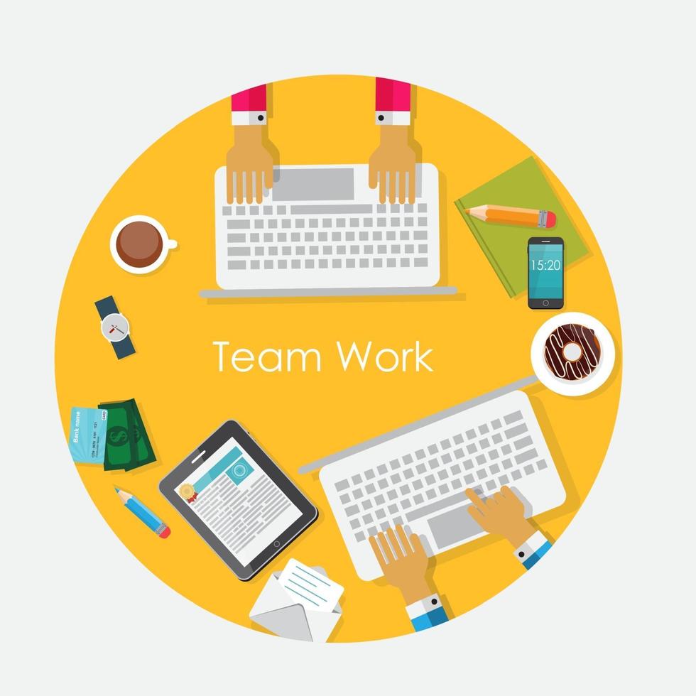 Team Work Flat Concept Vector Illustration 3065256 Vector Art at Vecteezy