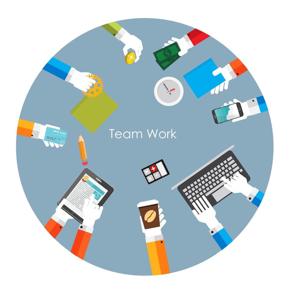 Team Work Flat Concept Vector Illustration 3065395 Vector Art at Vecteezy