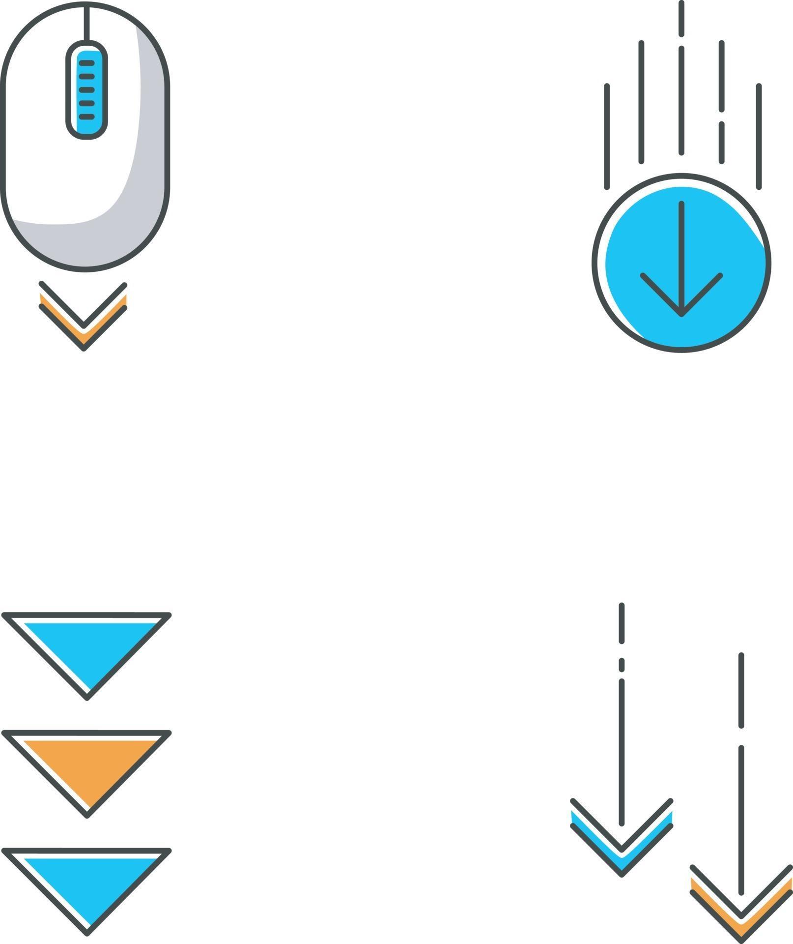 Scrolling down RGB color icons set 3065443 Vector Art at Vecteezy