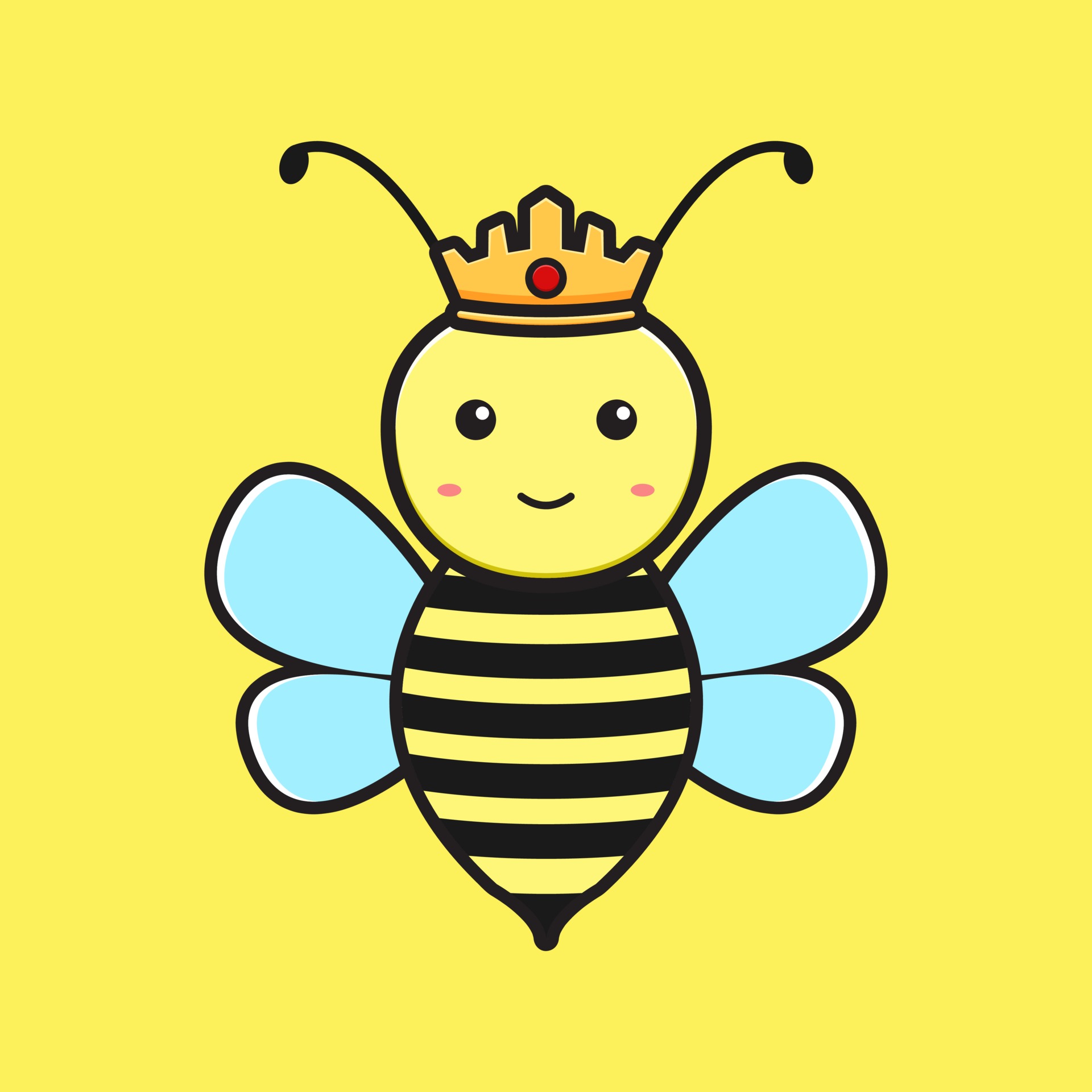 Queen bee mascot cartoon icon vector illustration 3070445 Vector Art at ... Queen bee mascot cartoon icon vector illustration 3070445 Vector Art at ...