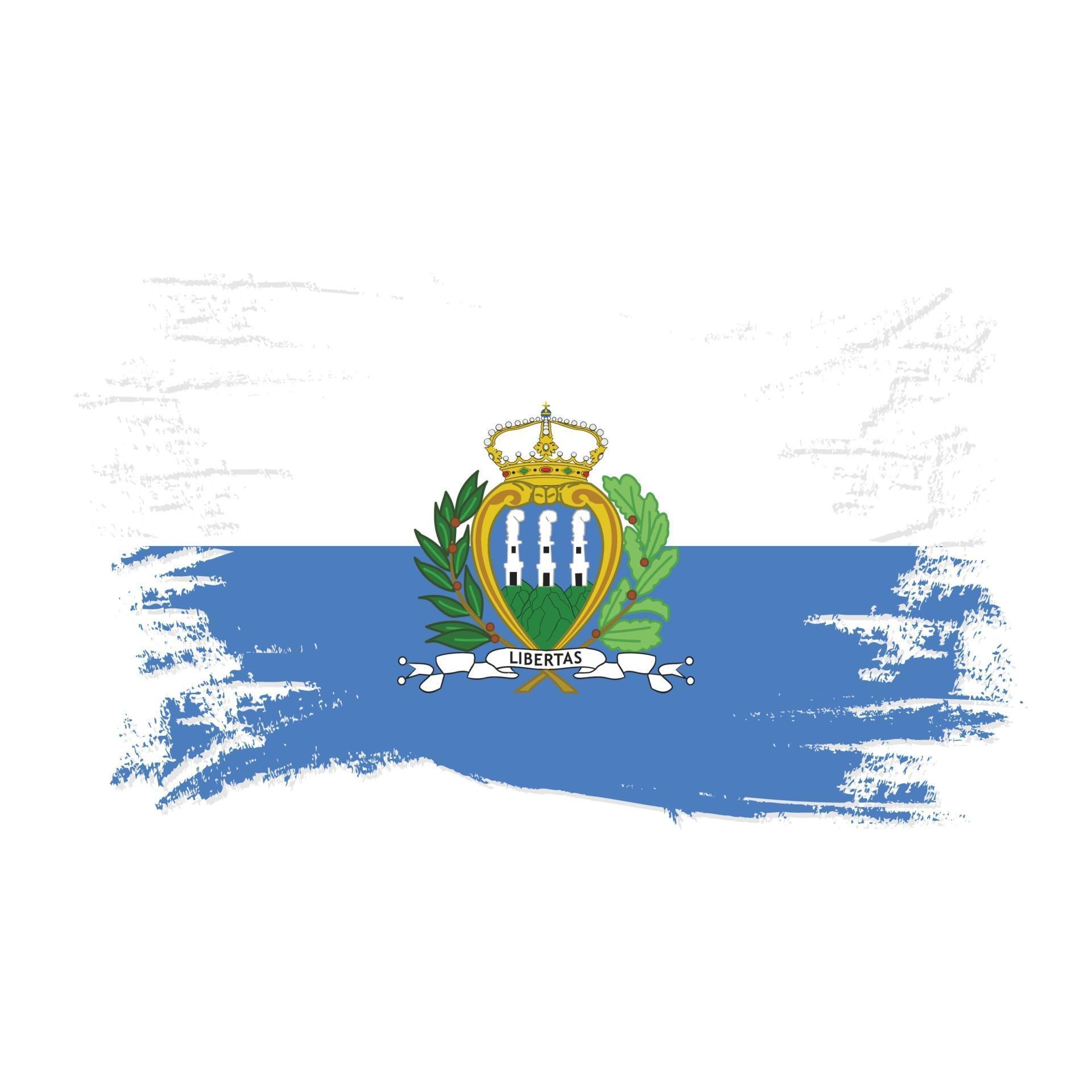 San Marino Flag With Watercolor Brush style design vector Illustration ...