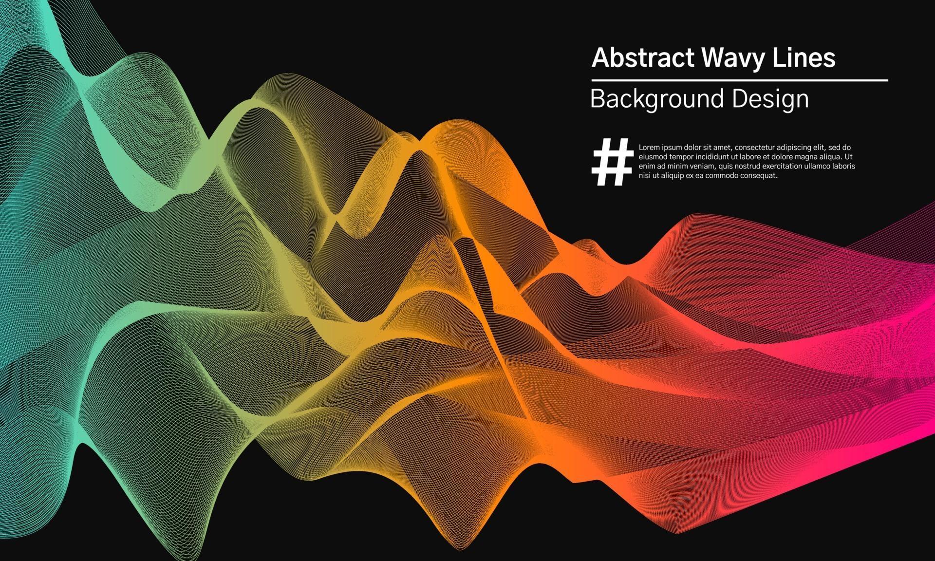 Colorful abstract wavy lines background design 3087072 Vector Art at ...