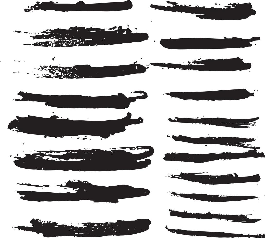 set of brush strokes, Black ink grunge brush .ink grunge brush stroke ...