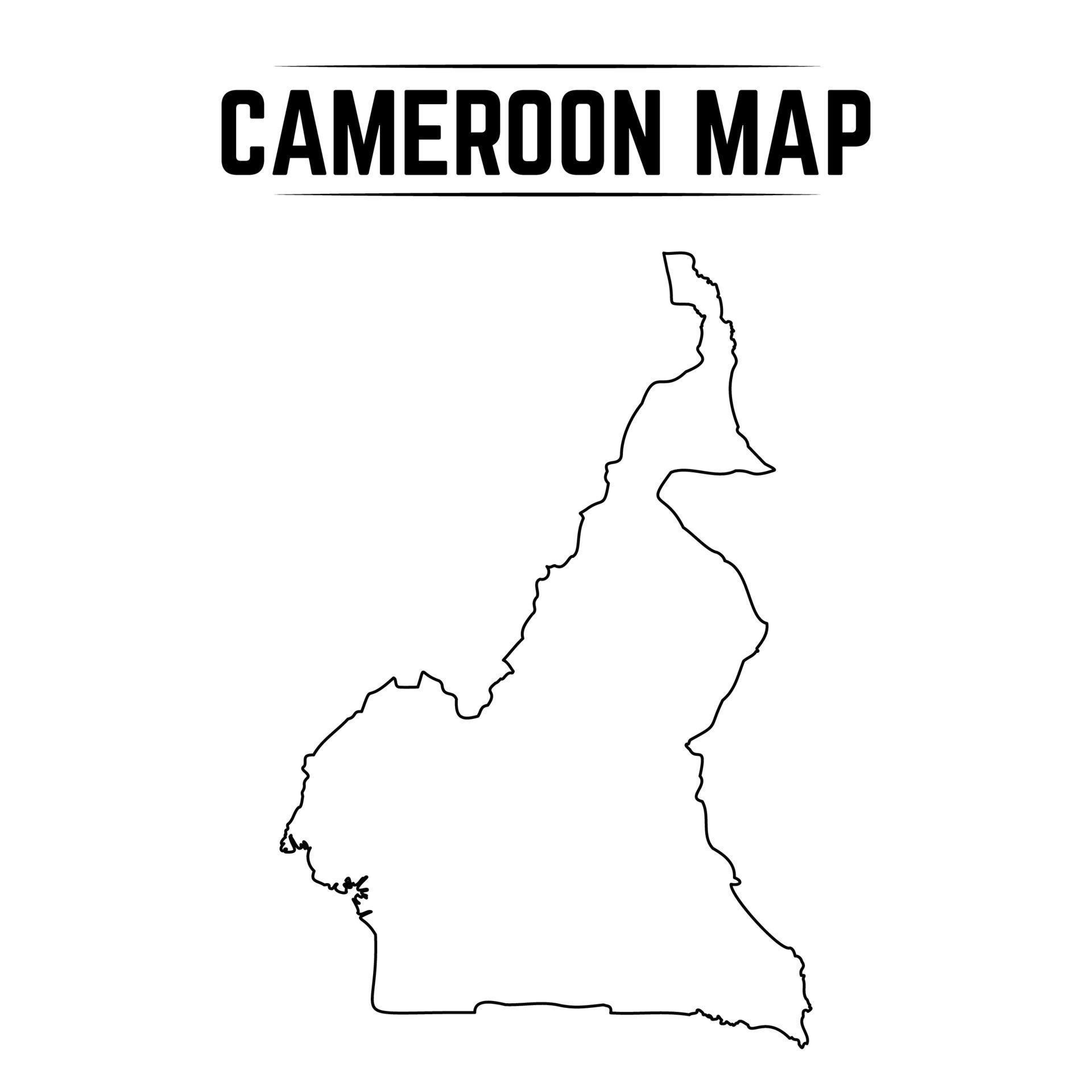 Outline Simple Map Of Cameroon 3087770 Vector Art At Vecteezy