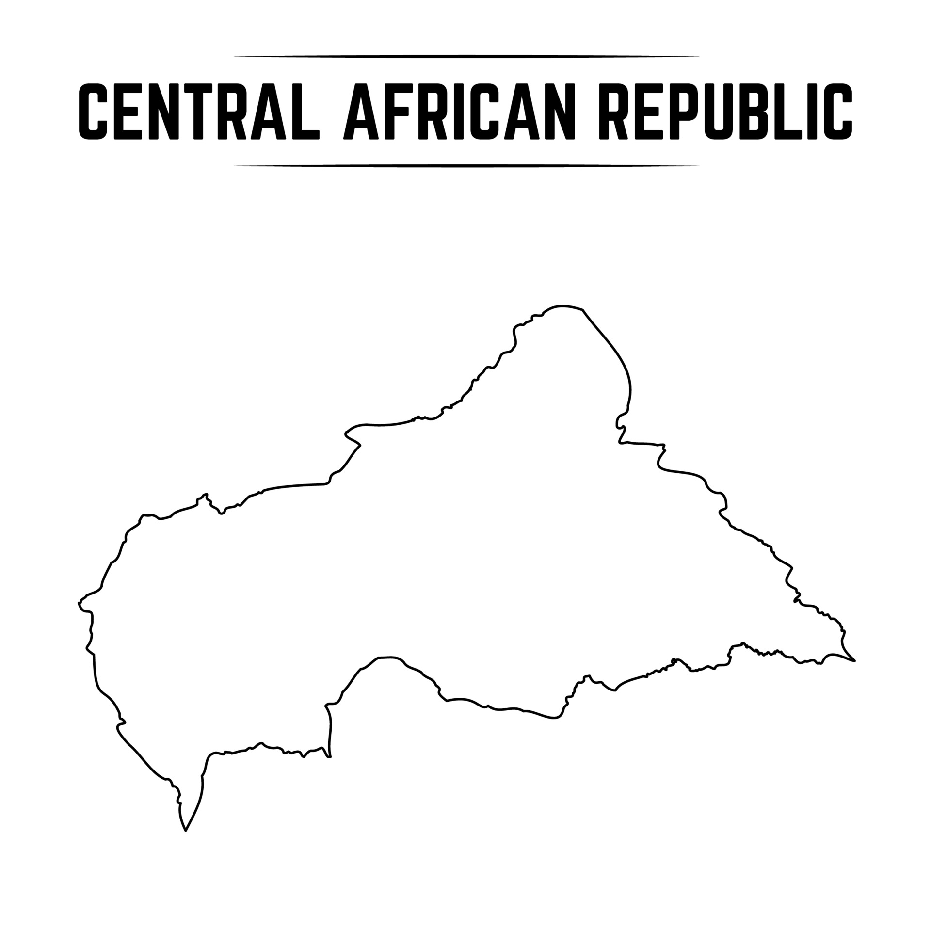 Outline Simple Map Of Central African Republic 3087784 Vector Art At
